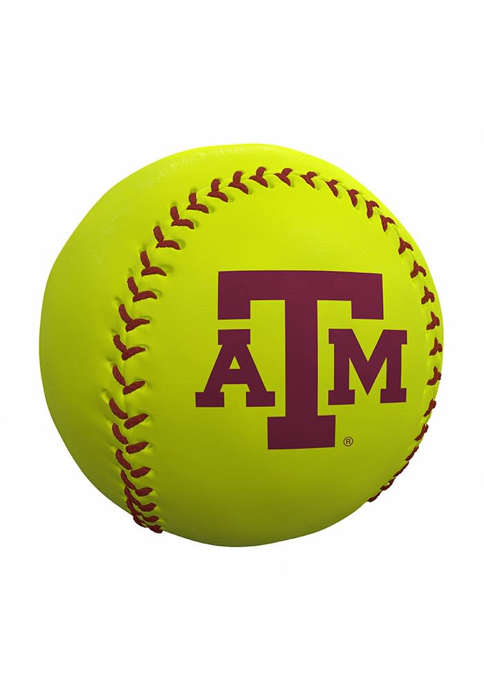 Logo Brands Texas A&M Aggies YELLOW Team Logo On Official Size Softball ...
