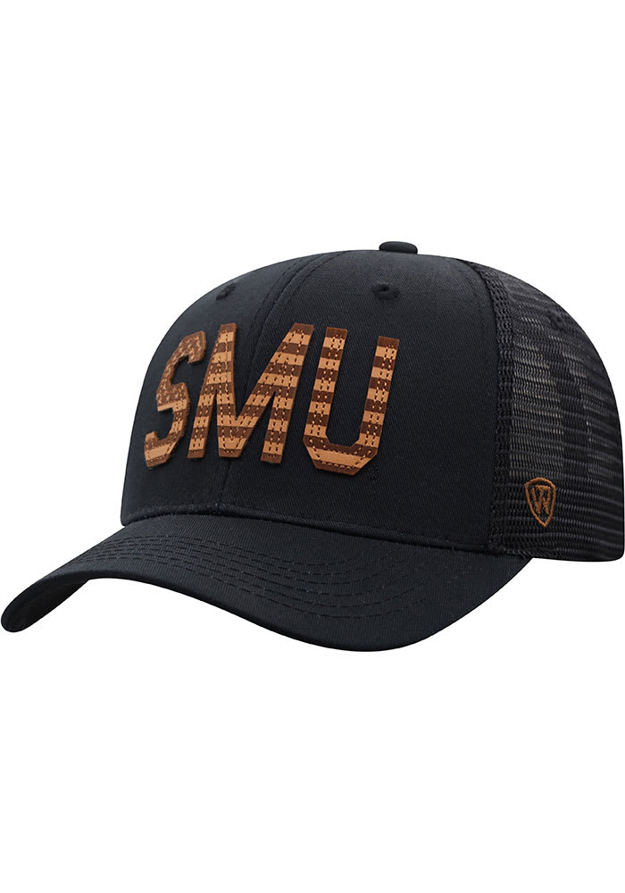 Top of the World SMU Mustangs BLACK Cannon Meshback Adjustable Hat ...