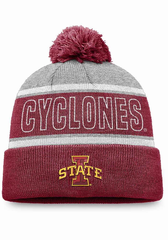 Iowa State Cyclones Top of the World GREY Stripe Crown Cuff Pom Design ...