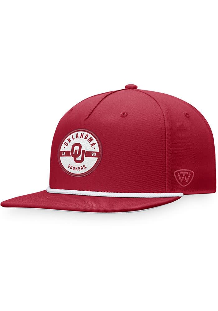 Oklahoma Sooners Top of the World CARDINAL Bank Rope Snapback Hat ...