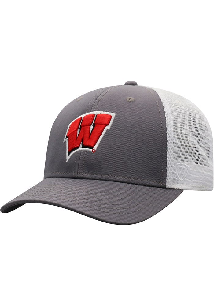 Top of the World GREY Wisconsin Badgers BB Adjustable Hat - 14405544