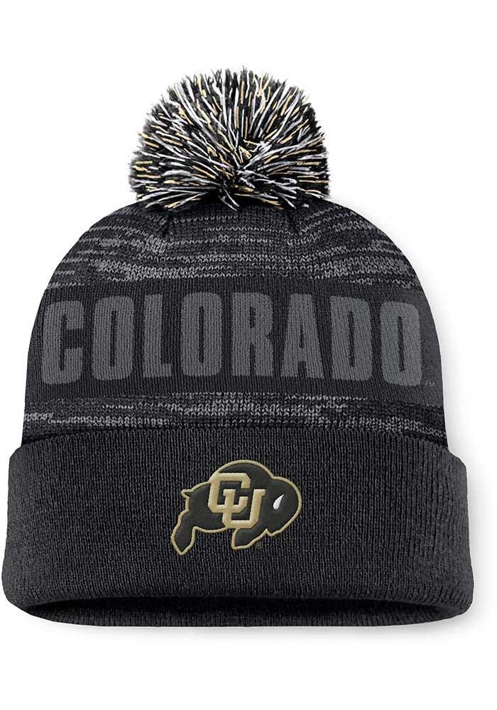 Colorado Buffaloes Top of the World BLACK Colton Cuff Pom Knit Hat ...