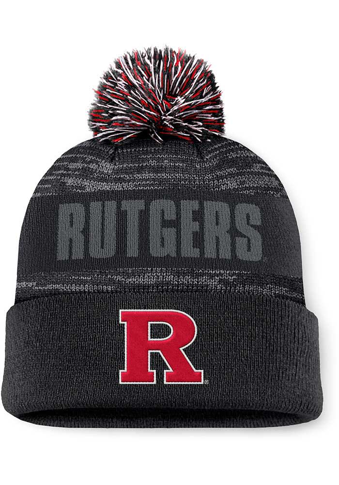 Rutgers Scarlet Knights Top of the World BLACK Colton Cuff Pom Knit Hat ...