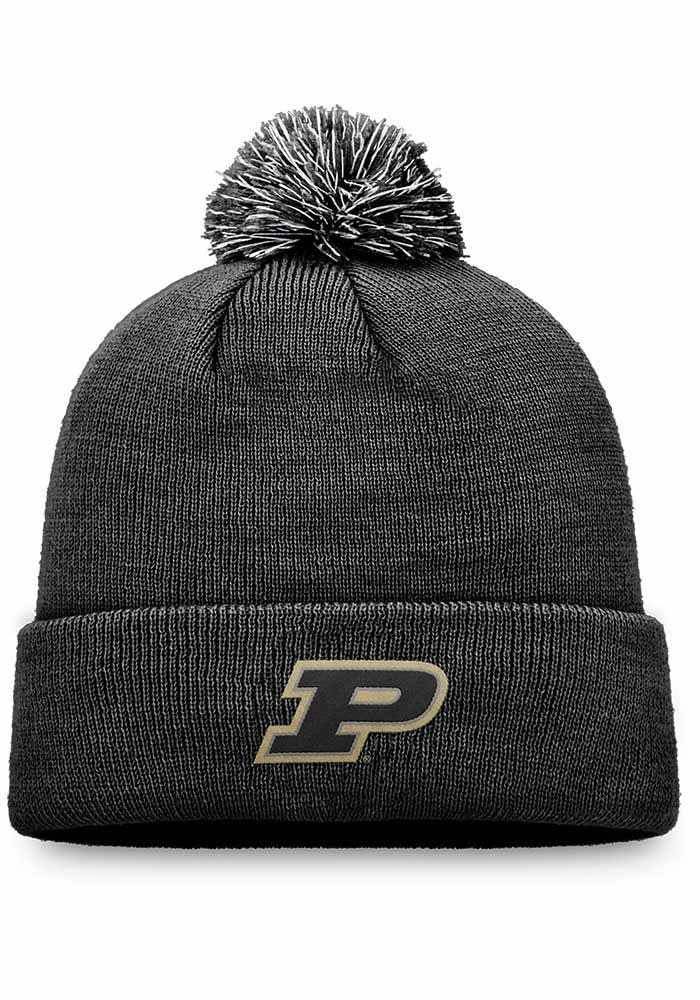 Purdue Boilermakers Top of the World BLACK Tow Pom 6 Cuffed Knit Knit ...
