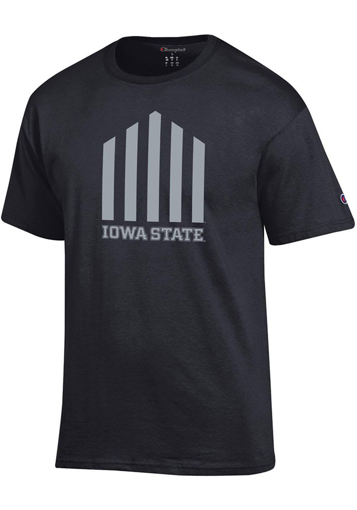 Champion Iowa State Cyclones BLACK Jack Trice 5 Bar Short Sleeve T ...