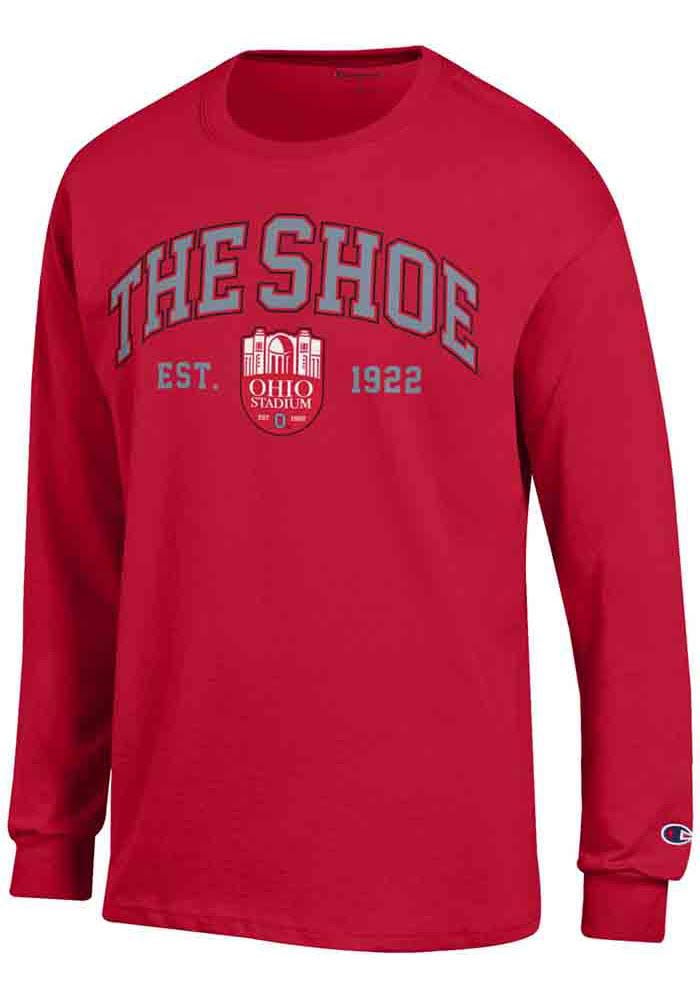 Champion Ohio State Buckeyes The Shoe Ohio Stadium Long Sleeve T Shirt Red