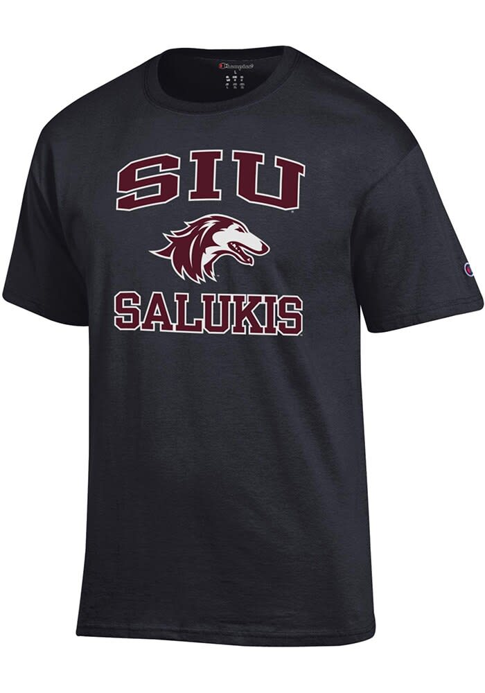 Champion Southern Illinois Salukis BLACK Number 1 Design Short Sleeve T ...