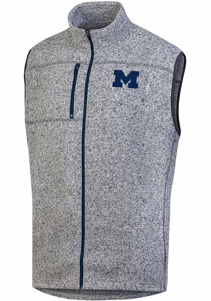 Champion Michigan Wolverines Mens GREY Stadium Artic Fleece Vest ...