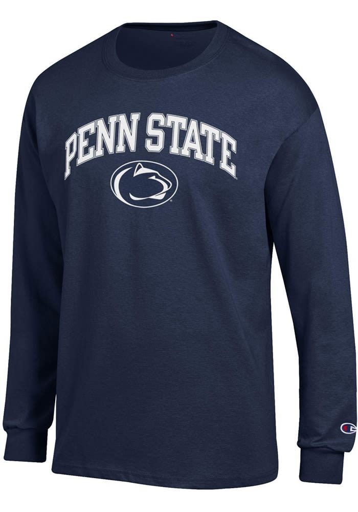 Champion Penn State Nittany Lions Arch Mascot Long Sleeve T Shirt NAVY ...