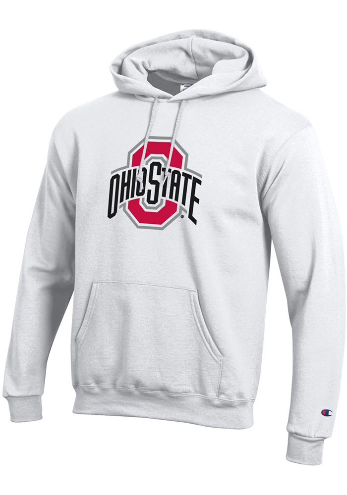 Champion Ohio State Buckeyes Mens White Powerblend Classic Hoodie ...