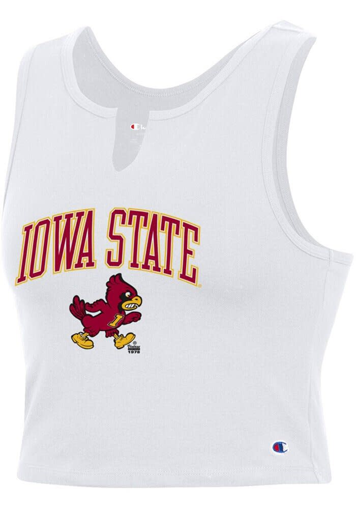 Iowa State Cyclones Champion Womens White V Notch Cropped Tank Top ...