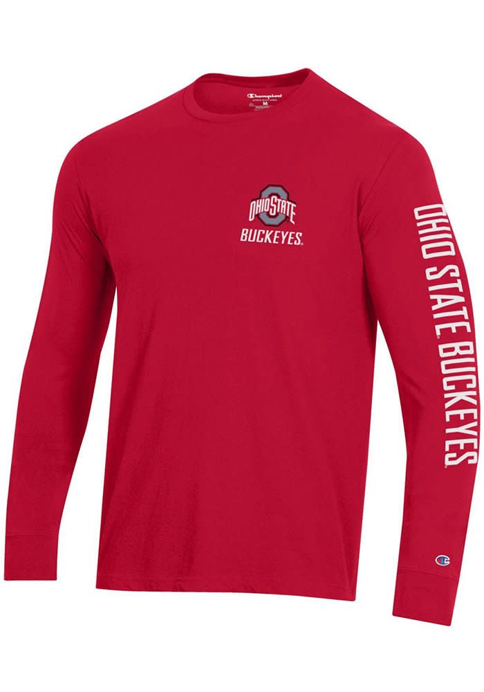 Champion Mens Red Ohio State Buckeyes Stadium Long Sleeve Tee - 14758870