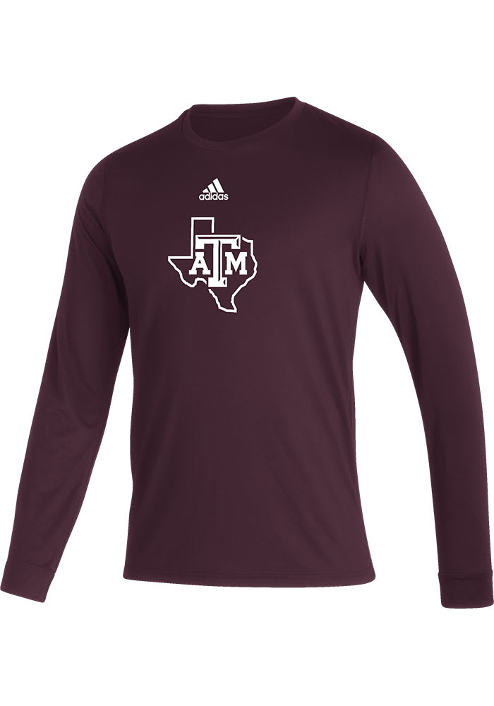 Adidas Texas A&M Aggies MAROON Locker Logo Long Sleeve T-Shirt - 148500786