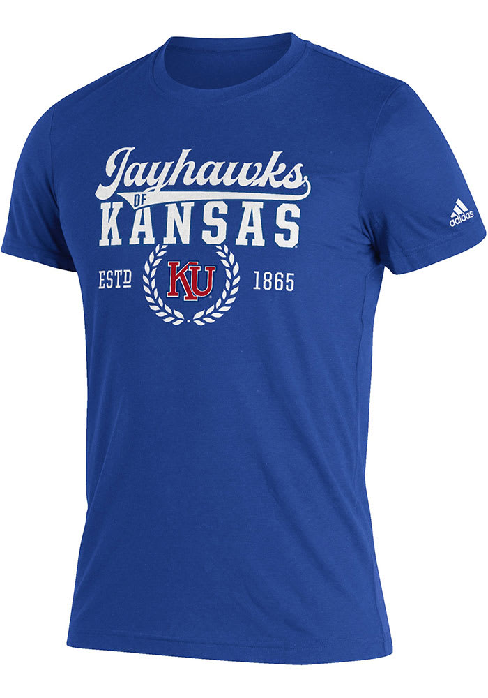 Adidas Kansas Jayhawks ROYAL Second Semester Short Sleeve T Shirt ...