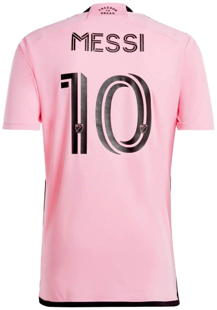 Lionel Messi Inter Miami CF Mens Replica Soccer PINK Road Jersey ...