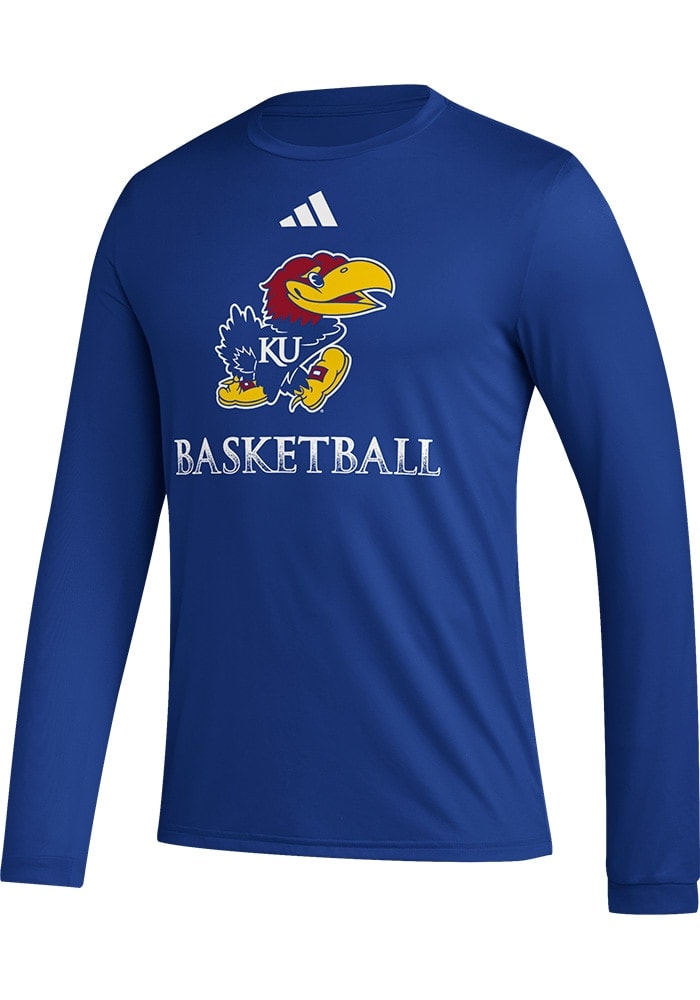 Adidas Kansas Jayhawks ROYAL Locker Fade Away Basketball Long Sleeve T ...
