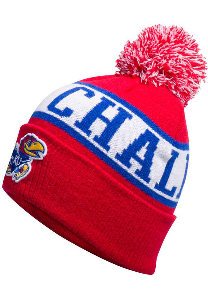 Kansas Jayhawks Adidas Red Strategy Knit Hat - 148503745