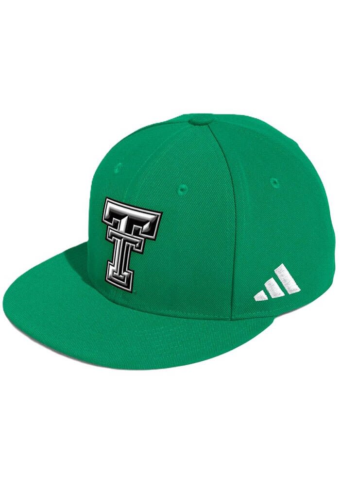 Texas Tech Red Raiders Mens Fitted Flatbill Cap Design GREEN Adidas ...