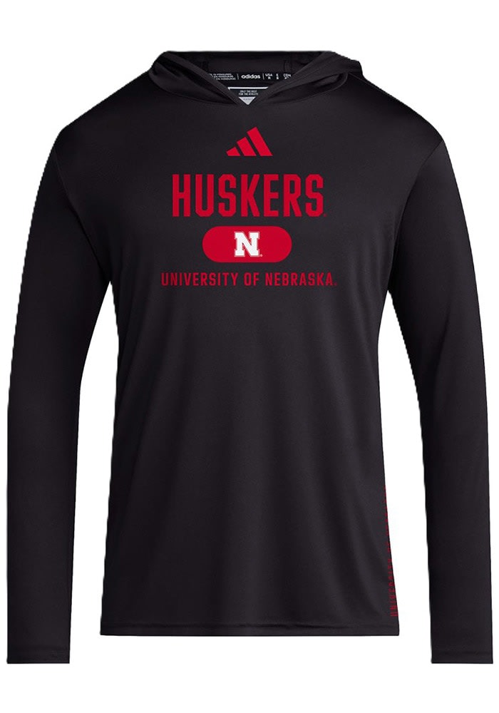 Nebraska Cornhuskers Mens Adidas BLACK Designed 4 Training Hood - 148504545