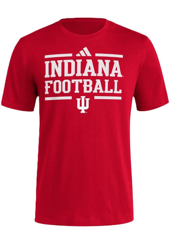 Adidas Indiana Hoosiers CRIMSON Locker Practice Football Short Sleeve T ...
