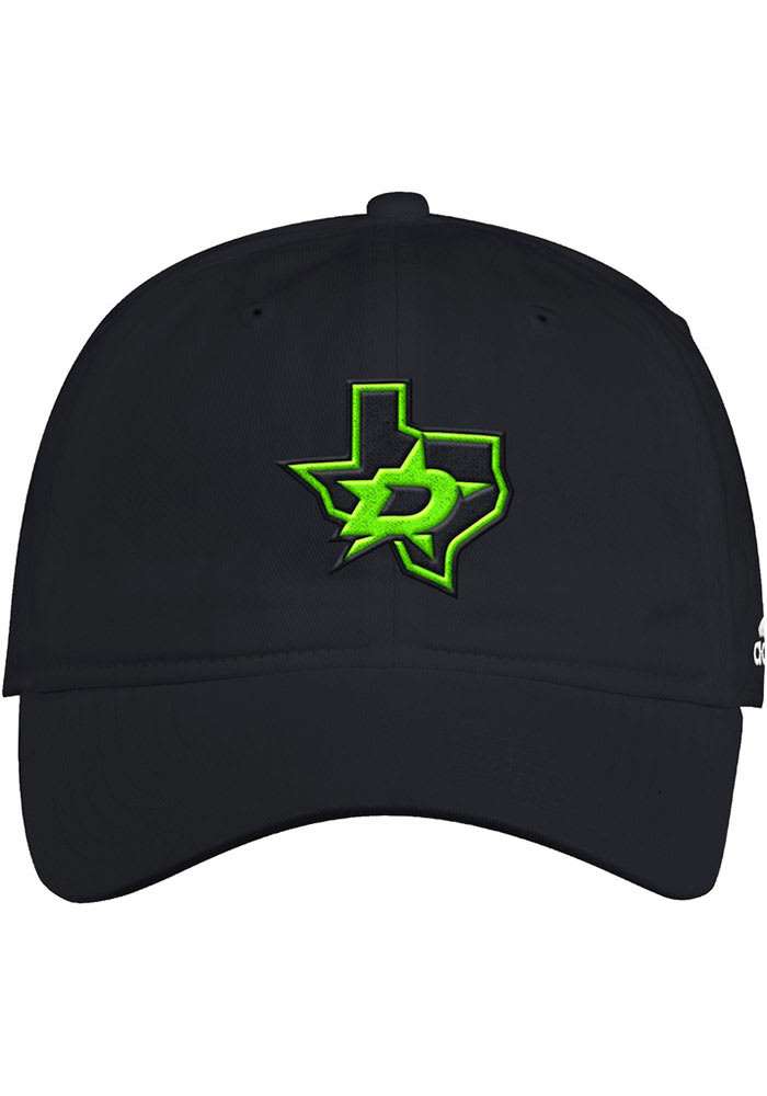 Adidas Dallas Stars 2020 Alt Logo Washed Slouch Adjustable Hat - BLACK