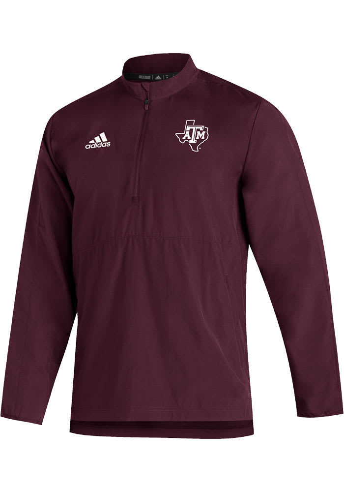 Adidas Texas A&M Aggies Mens MAROON Sideline Woven Pullover - 14859078