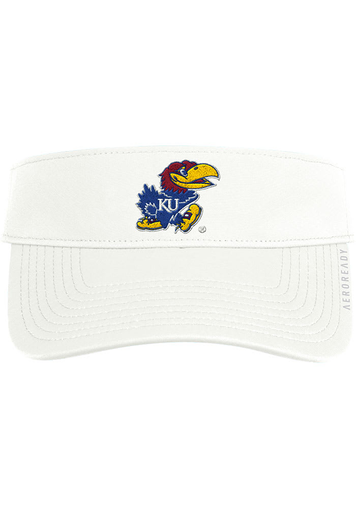 Kansas Jayhawks Coach Thin White Adidas Adjustable Visor - 14859246