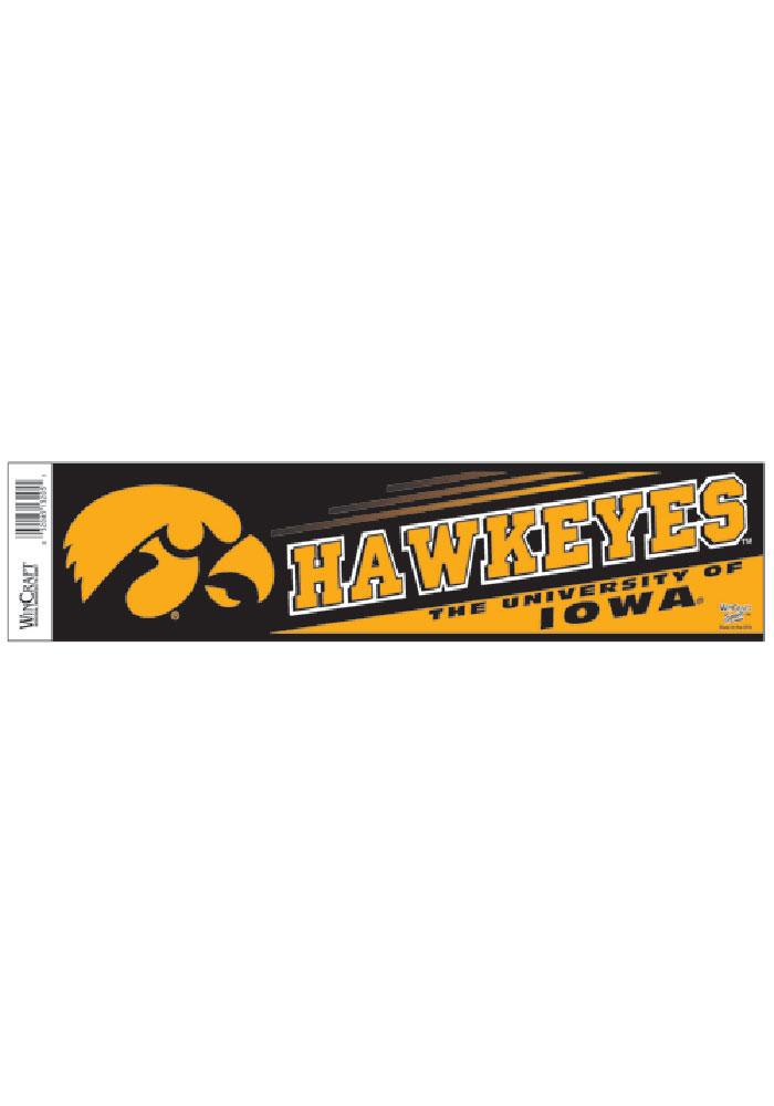 WHITE Iowa Hawkeyes 3x12 Bumper Sticker - 5710268