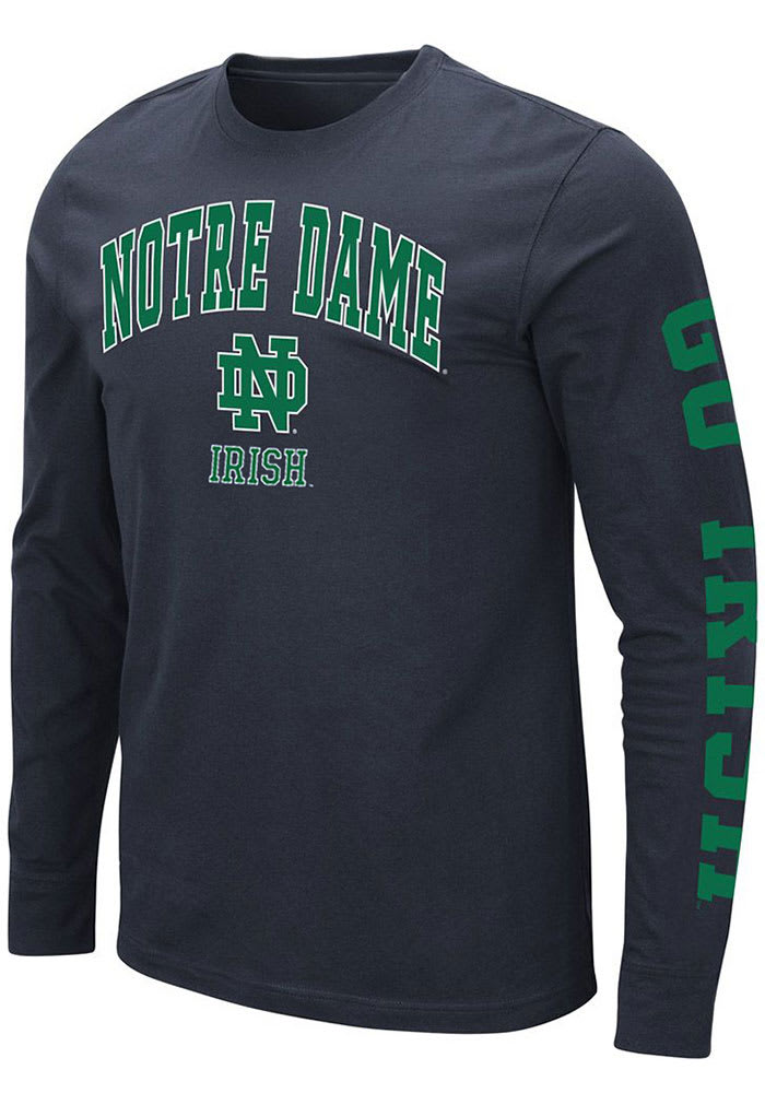 Colosseum Notre Dame Fighting Irish Jackson Dual Blend Long Sleeve T Shirt NAVY