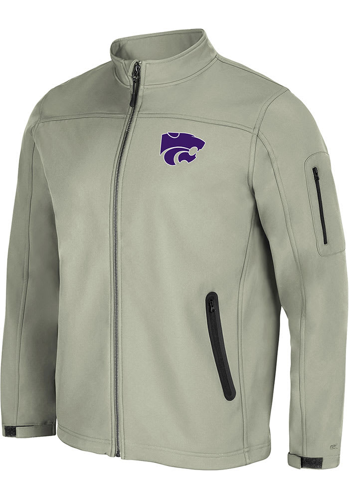 Colosseum K-State Wildcats Mens GREY Dale Full Zip Medium Weight Jacket ...