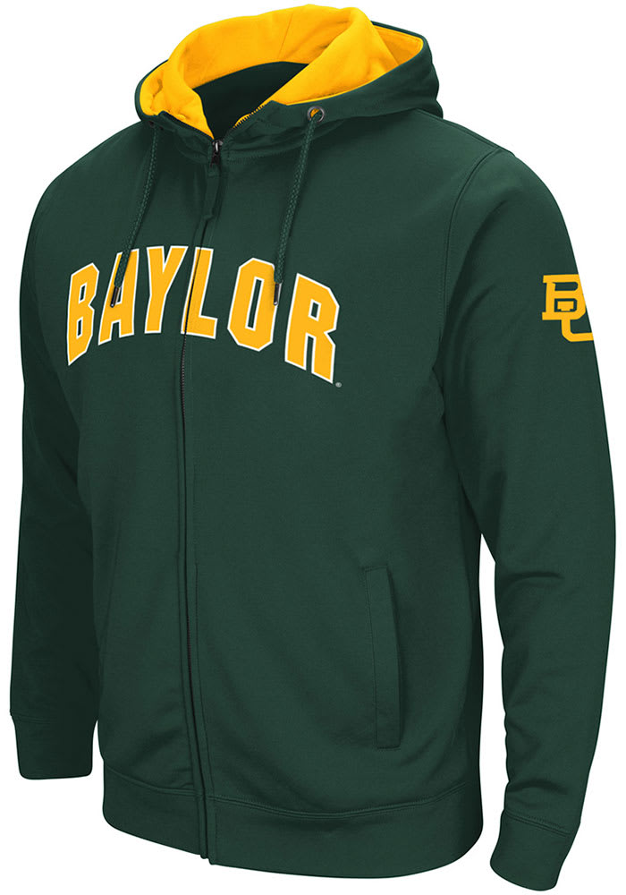 Colosseum Baylor Bears Mens GREEN Henry Fleece Full Zip - 150308714