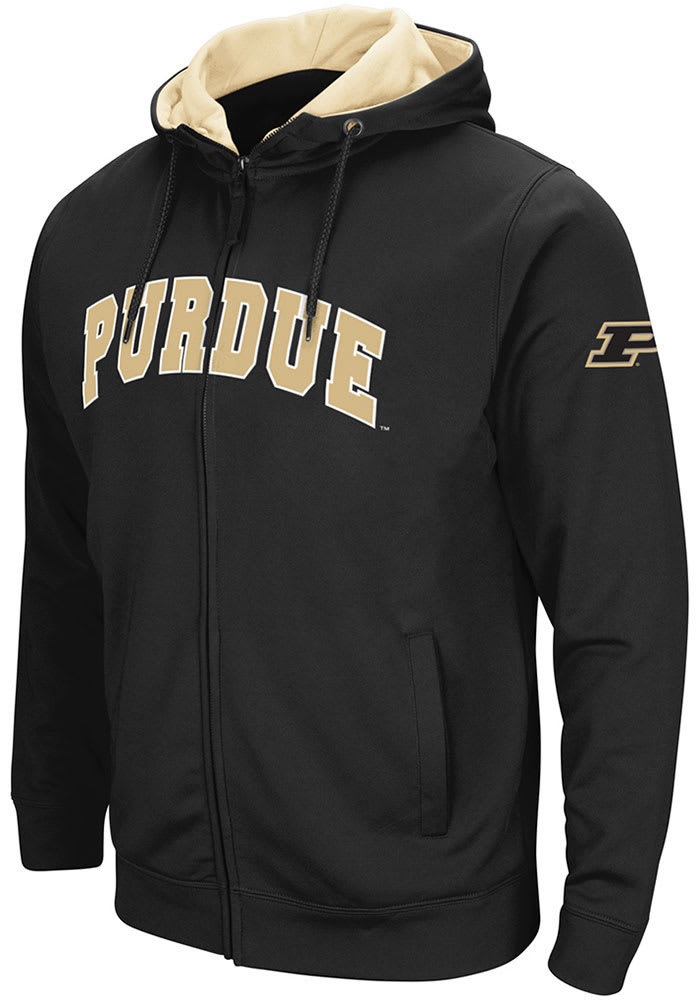 Colosseum Purdue Boilermakers Mens Henry Fleece Full Zip - BLACK