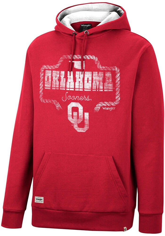 Wrangler Oklahoma Sooners Mens CRIMSON Rope Hoodie - 150309090