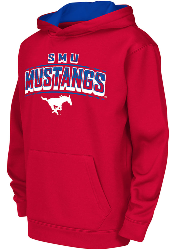 SMU Mustangs Colosseum Youth Red Block Name Drop Long Sleeve Hoodie ...