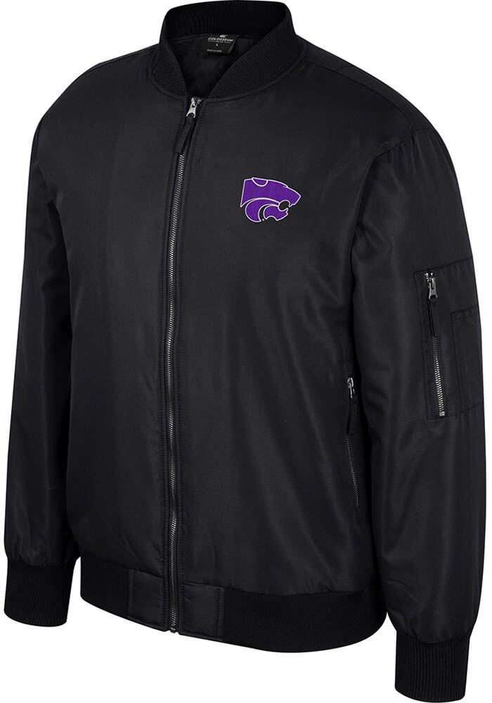 Colosseum K-State Wildcats Mens BLACK CPU Bomber Heavyweight Jacket ...