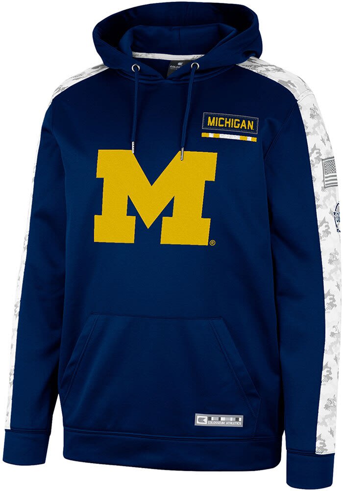 Michigan Wolverines Mens Colosseum BLUE OHT Snake Eyes Camo Hood ...