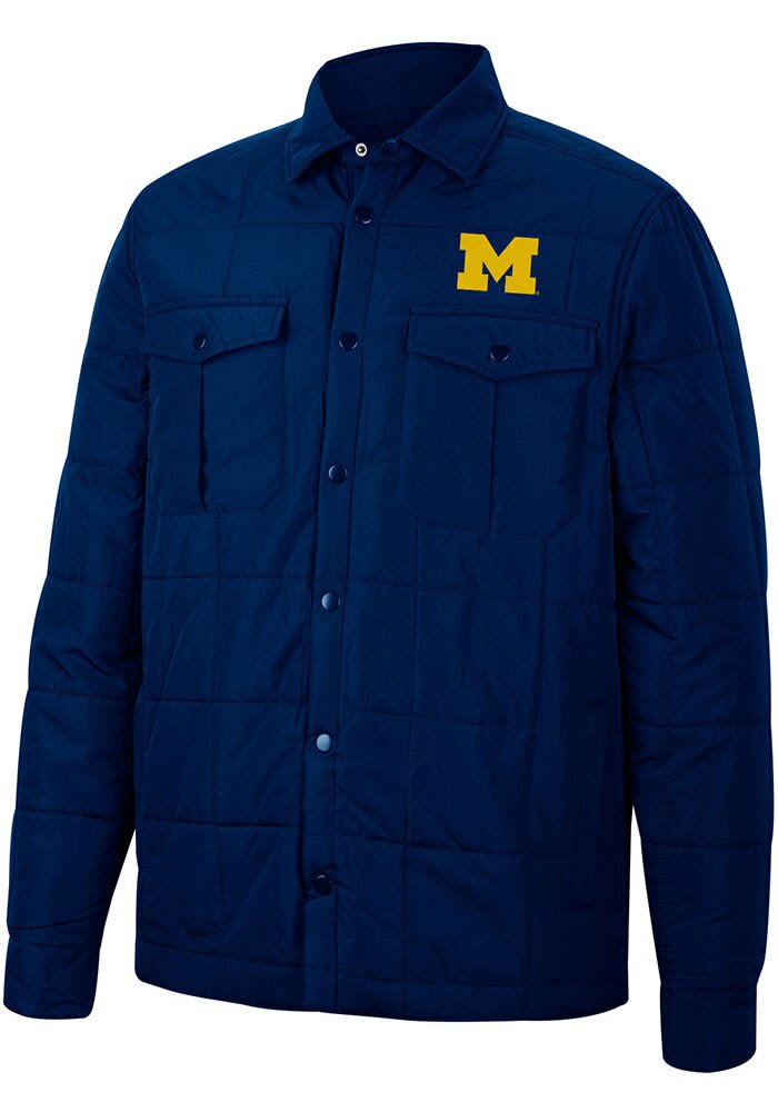 Colosseum Michigan Wolverines Mens BLUE Detonate Quilted Medium Weight ...