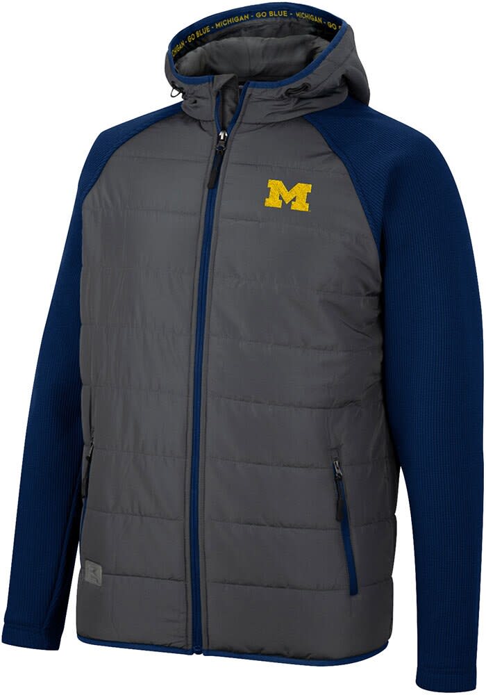 Colosseum Mens CHARCOAL Michigan Wolverines Good On You Hooded Winter ...