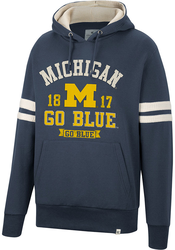 Colosseum Michigan Wolverines Mens BLUE O Hooligan Pullover Long Sleeve ...