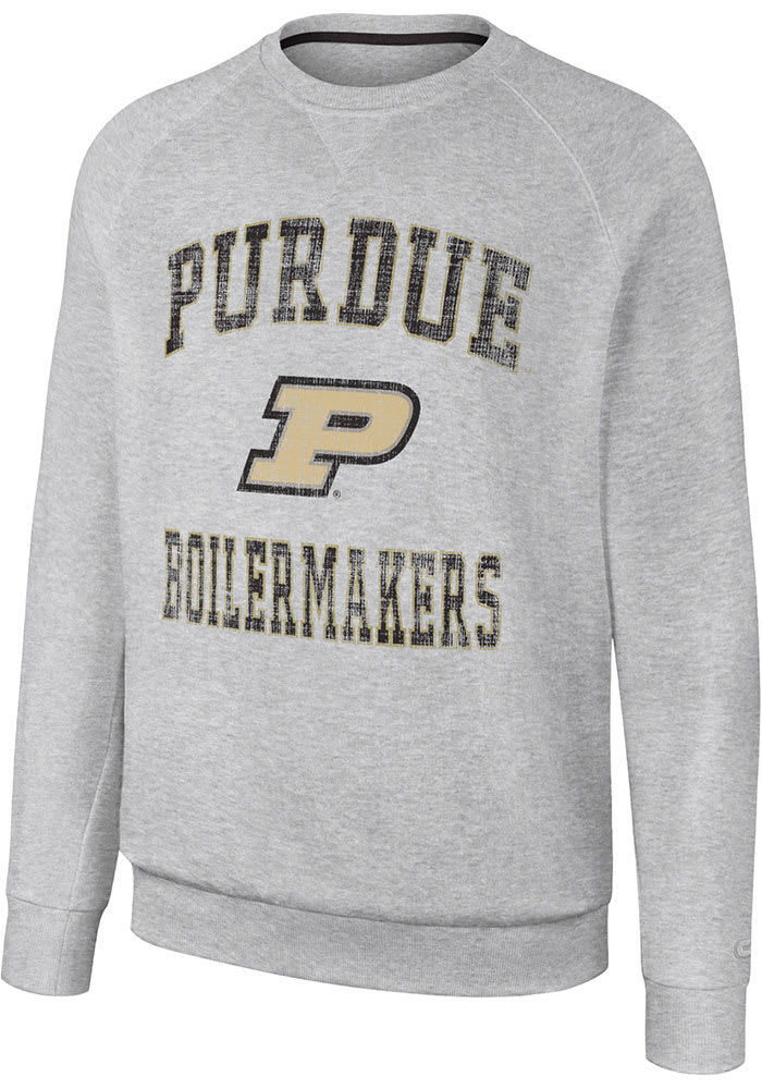 Colosseum Purdue Boilermakers Mens GREY Reggie Crew Sweatshirt - 150314891