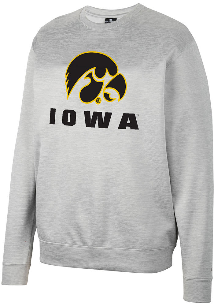 Colosseum Mens GREY Iowa Hawkeyes Creed Long Sleeve Sweatshirt - 150315139