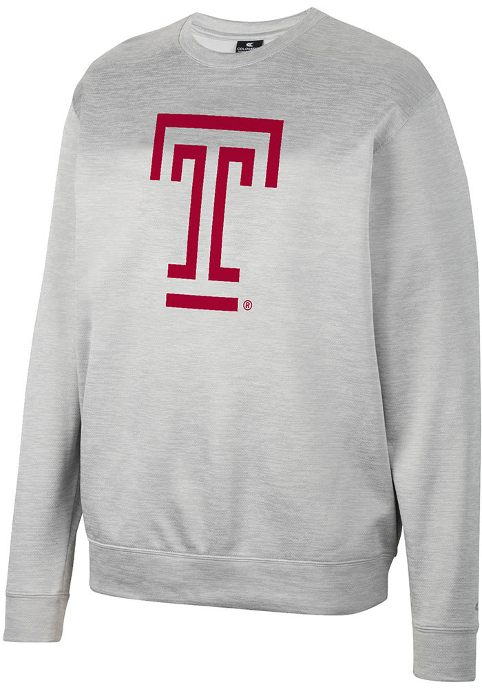 Colosseum Temple Owls Mens Long Sleeve GREY Creed Sweatshirt - 150315156