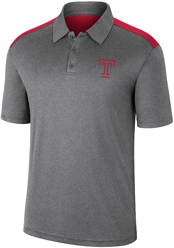 Colosseum Temple Owls Mens Rahm CHARCOAL Short Sleeve Polo - 150315589