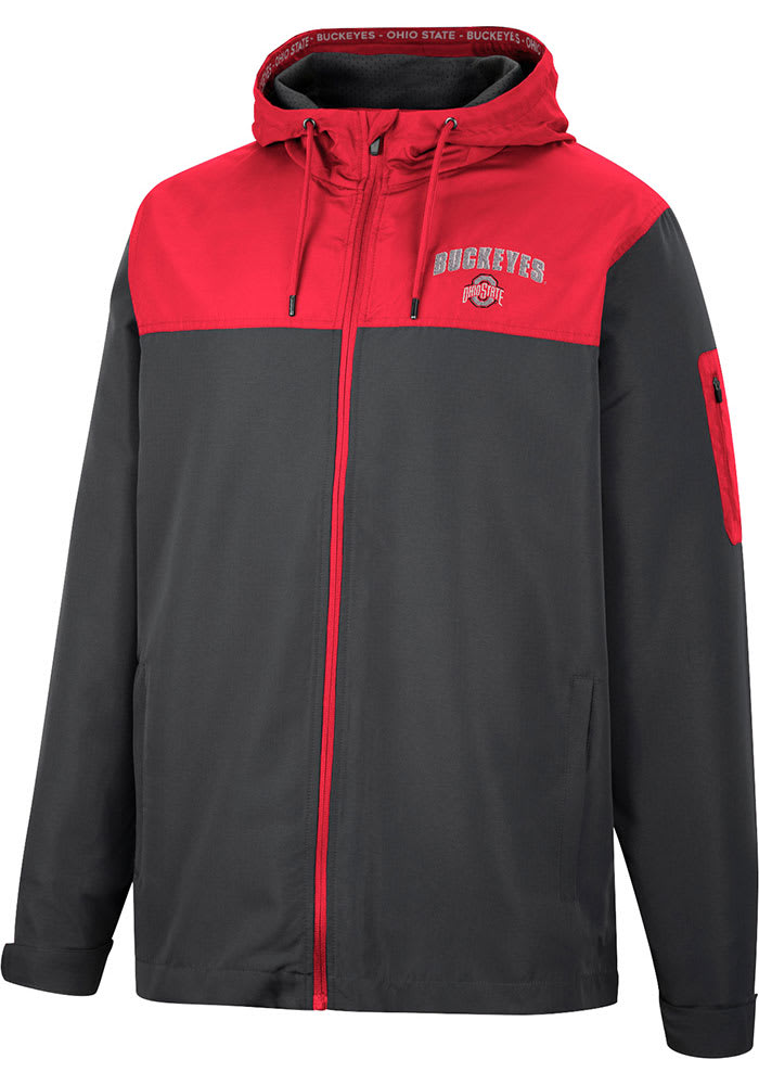 Colosseum Ohio State Buckeyes Mens Red Staff Hooded Windbreaker Light ...
