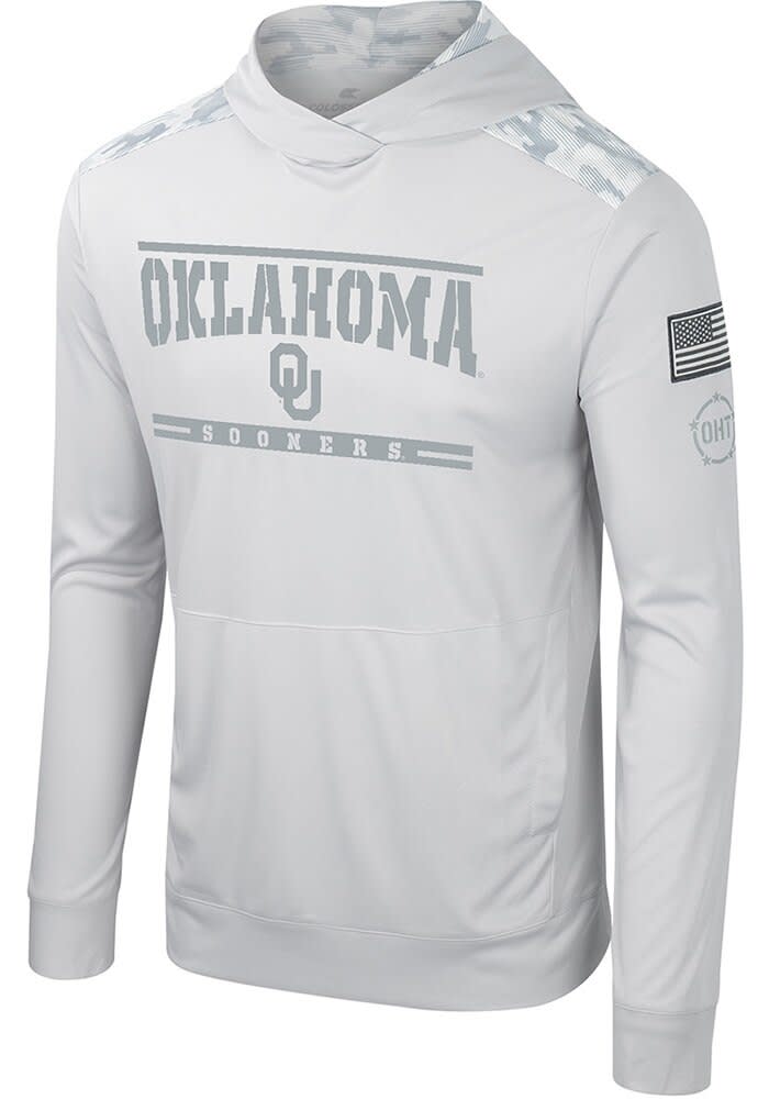 Oklahoma Sooners Mens Colosseum LIGHTGREY OHT Ice Crossover Hood ...