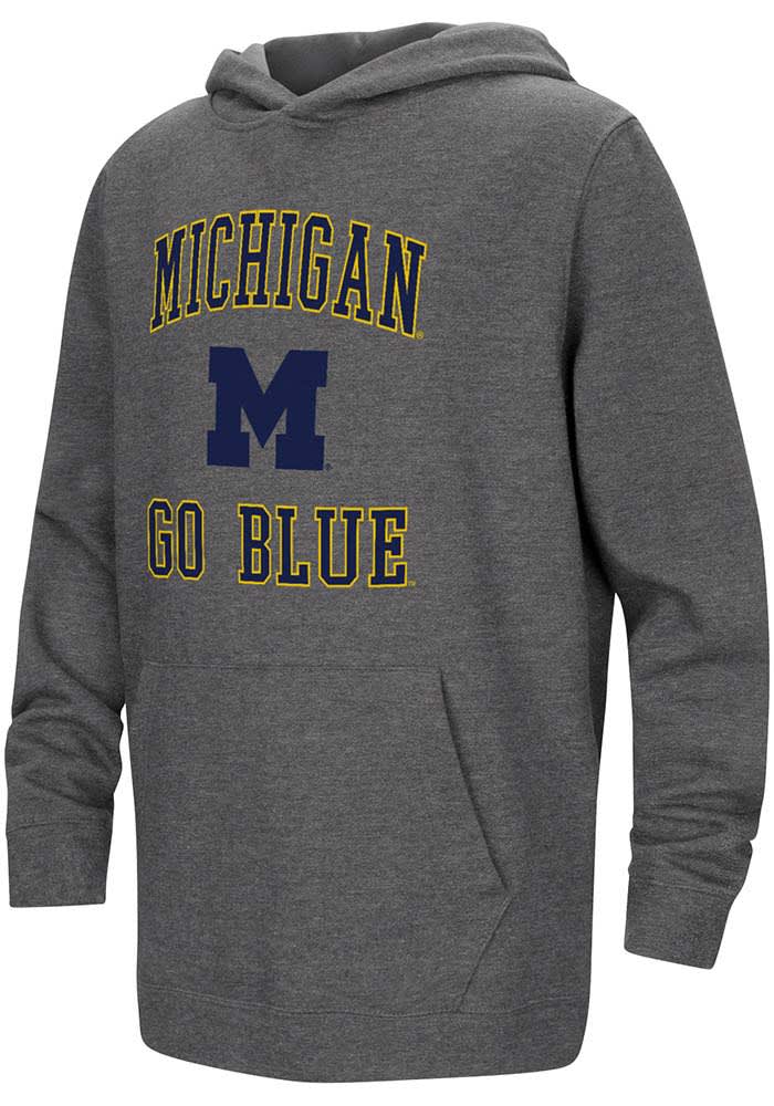 Michigan Wolverines Colosseum Youth CHARCOAL No 1 Campus Long Sleeve ...