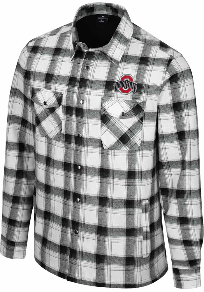 Colosseum Mens CREAM Ohio State Buckeyes Silent Majesty Plaid