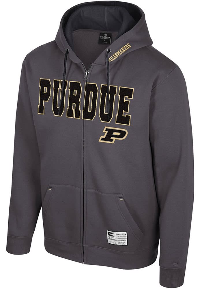 Colosseum Mens CHARCOAL Purdue Boilermakers Harrison Long Sleeve Full ...