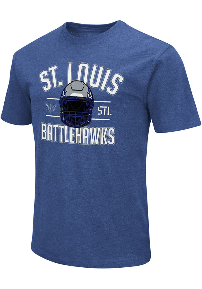 Colosseum St Louis Battlehawks ROYAL Helmet Short Sleeve T Shirt ...