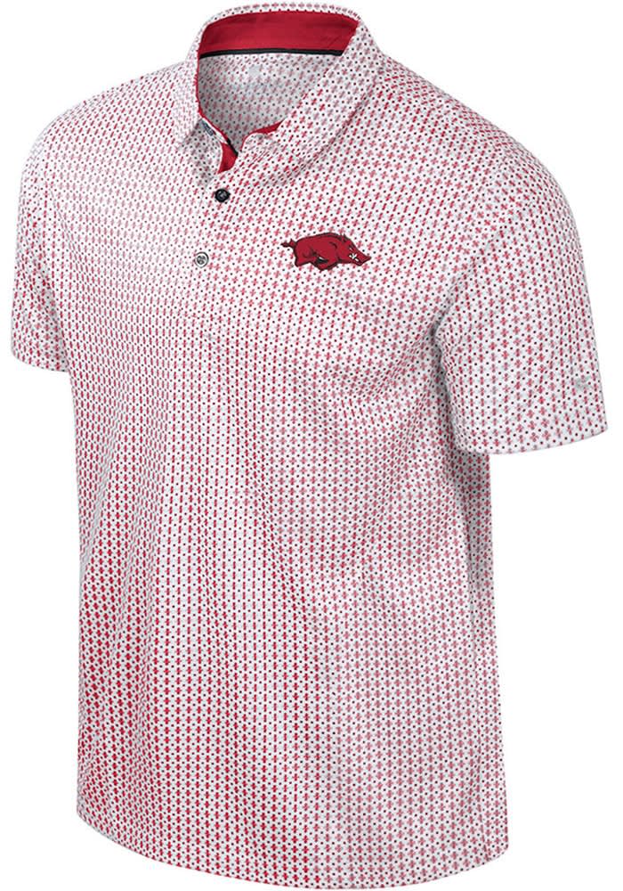 Colosseum Arkansas Razorbacks Mens Reynolds White Short Sleeve Polo ...